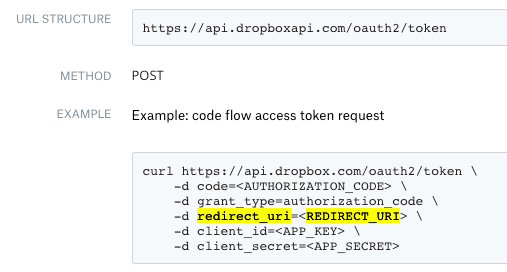 Mismatched redirect URI - Dropbox Community