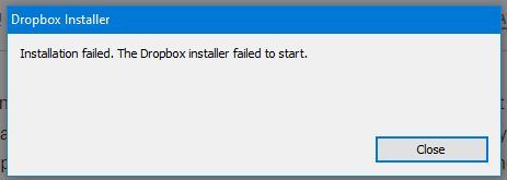 Installation Failed error on the Dropbox desktop app - Dropbox Community