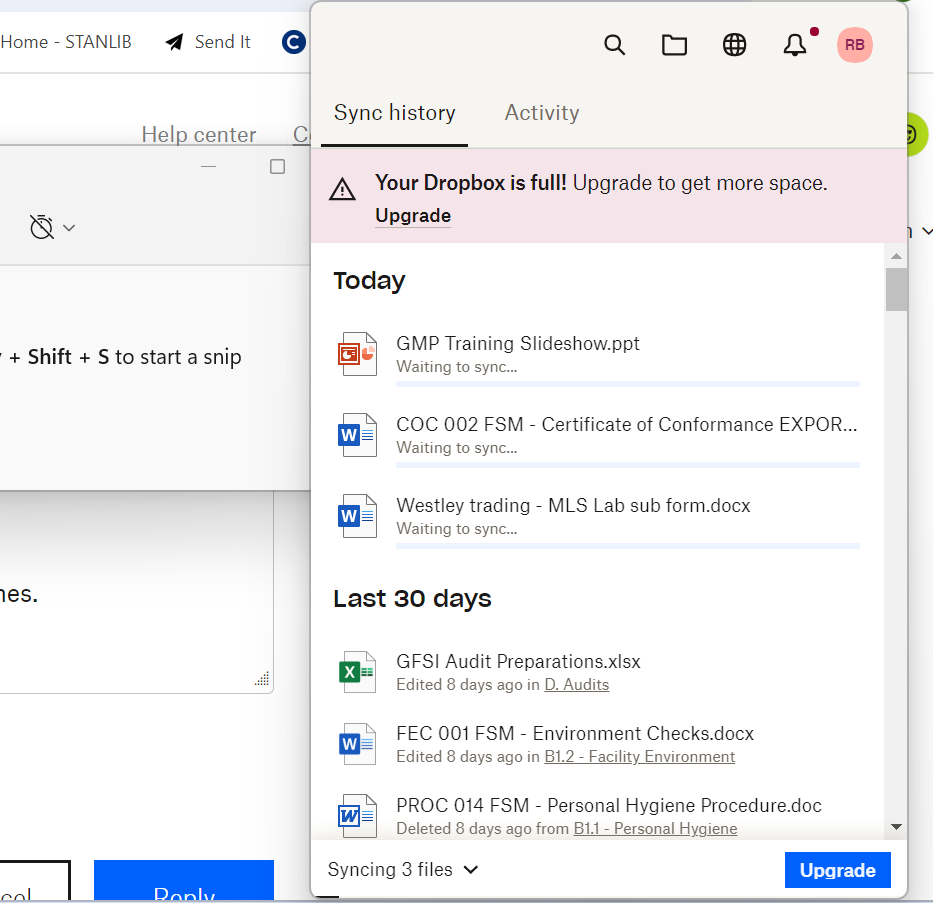 Error when trying to upgrade my account - Dropbox Community
