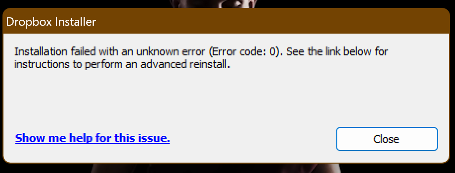 Dropbox error 1073741819 after uninstalling, and reinstalling the app ...